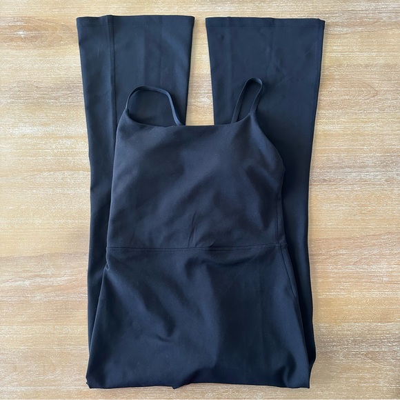 Zella | Pants & Jumpsuits | Zella Black Flare Jumpsuit Small | Poshmark